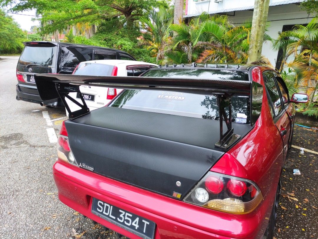URGENT!! Voltex type 5 cf gt wing spoiler cs3 evo 9, Car Accessories, Accessories on Carousell