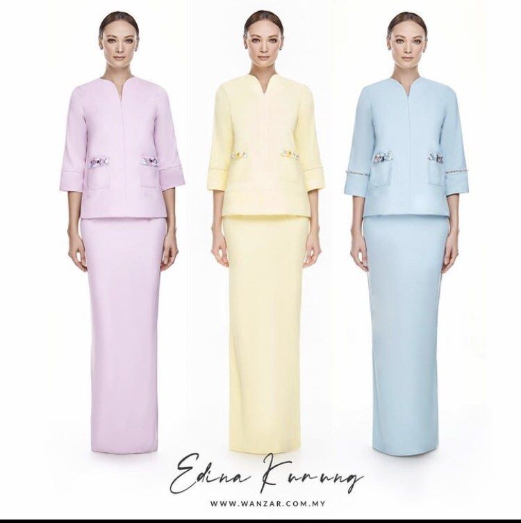 Wanzar kurung kedah, Women's Fashion, Muslimah Fashion, Baju Kurung ...