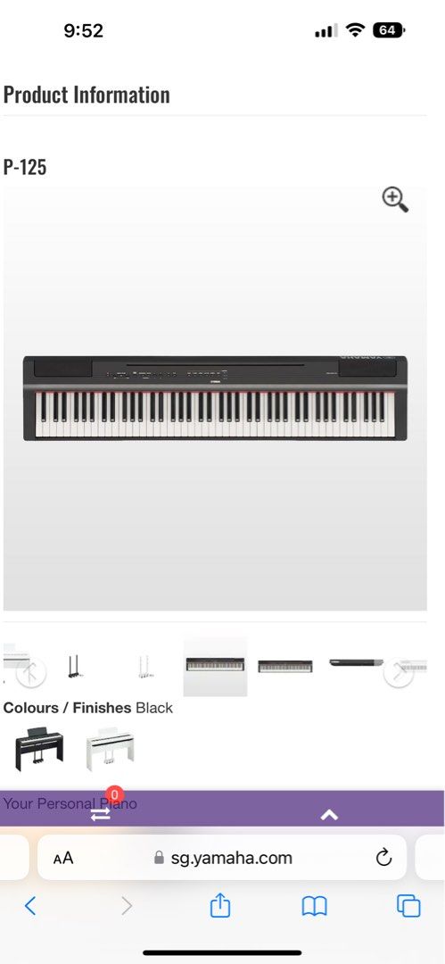 Yamaha Digital Piano P125, Hobbies & Toys, Music & Media, Musical ...