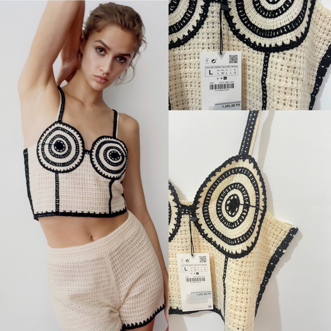 Zara Crochet Corset Top On Carousell