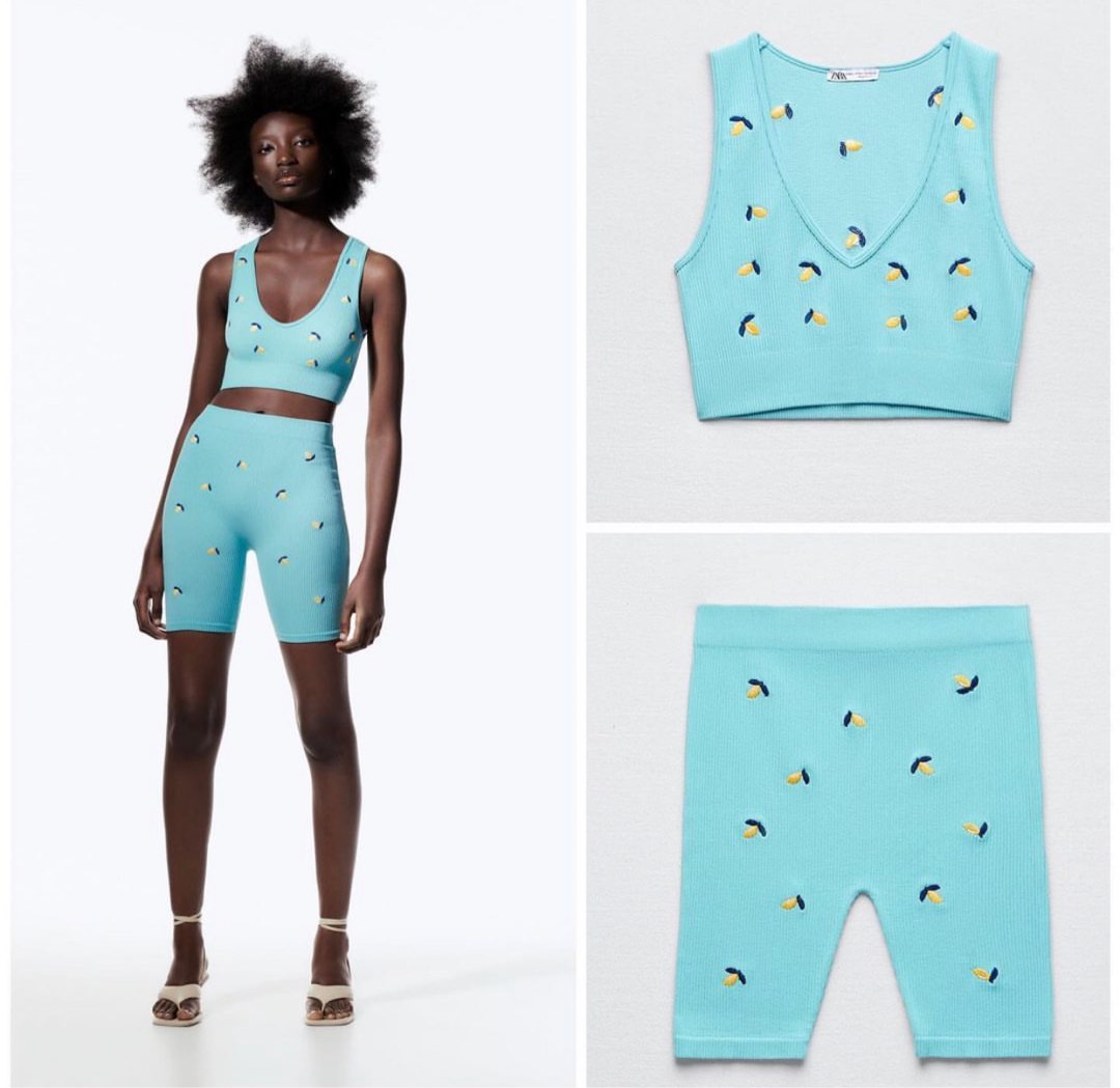 Zara embroidered limitless contour collection coords, Women's Fashion ...