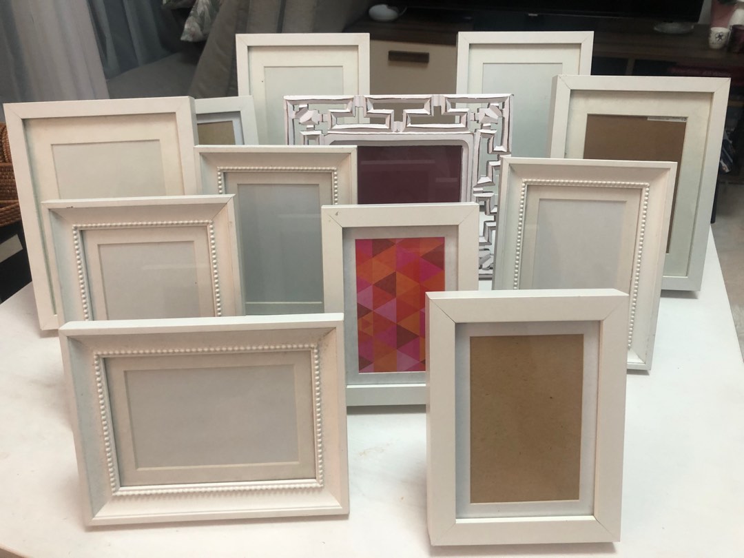 13 all white frames - various sizes, Furniture & Home Living, Home ...