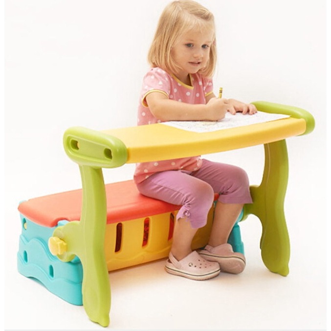 3 in 1 Kids bench Chair Table Toy Storage box dining study table bench ...