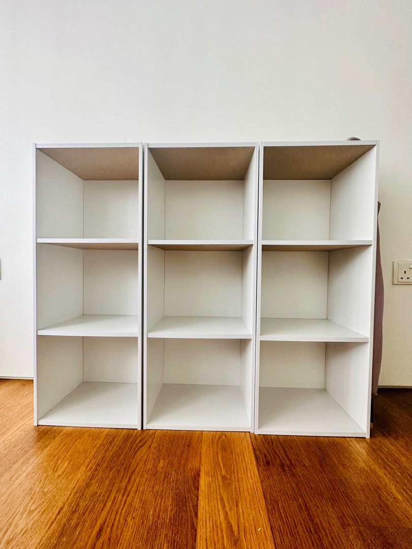 3 Module white bookcases, Furniture & Home Living, Furniture, Shelves ...
