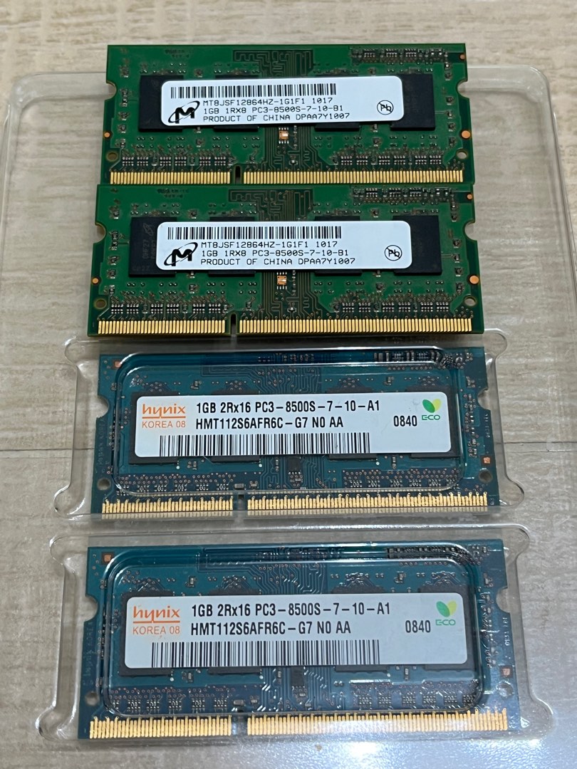 4 x 1GB RAM Cards, Computers & Tech, Parts & Accessories, Computer ...