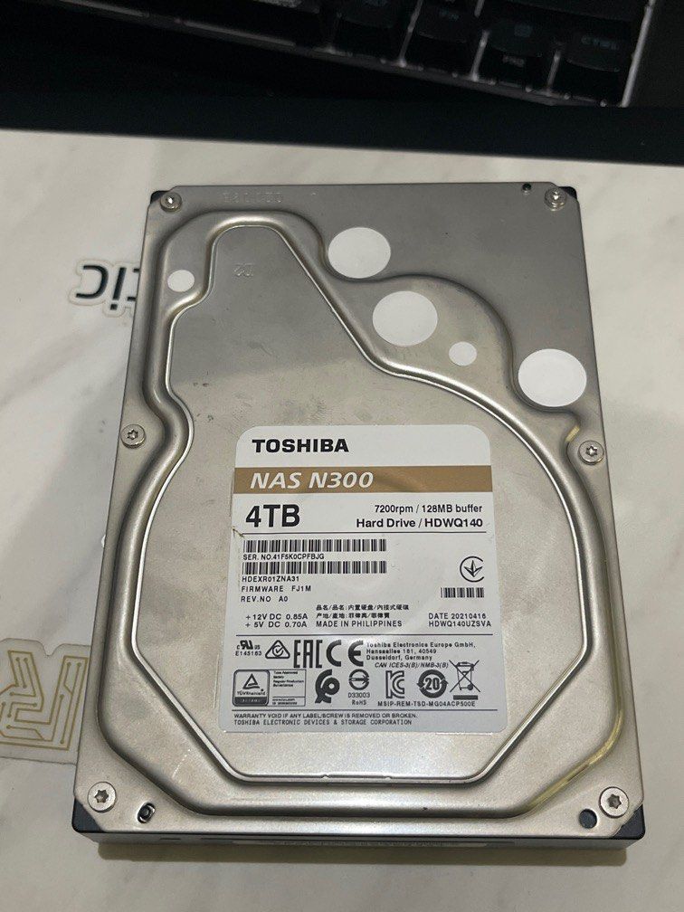 [4TB] Toshiba NAS HDD N300 | 7200rpm | 128MB Buffer, Computers & Tech, Parts & Accessories, Hard ...