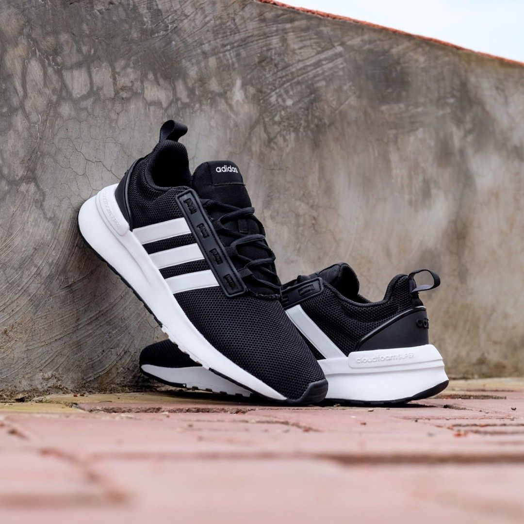 Adidas Cloudfoam Racer TR21 Core Black / Ftwr White, Fesyen Pria ...