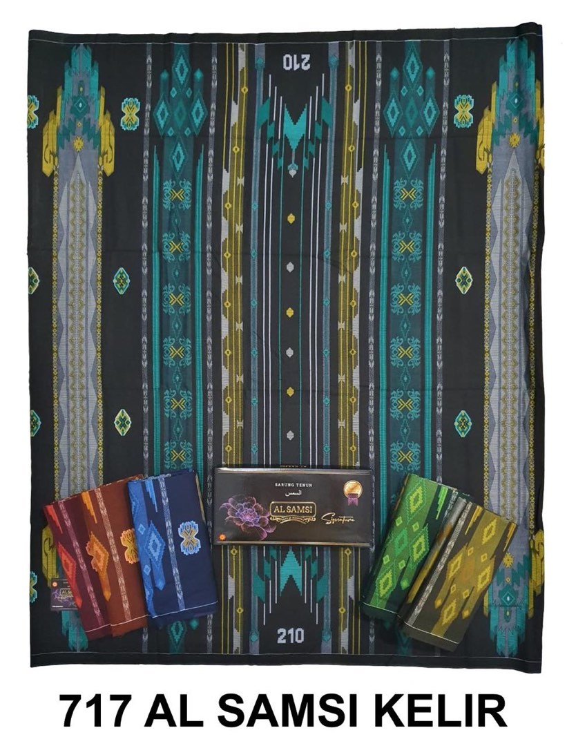 Al samsi sarung / kain tenun warna hijau, Fesyen Pria, Aksesoris ...