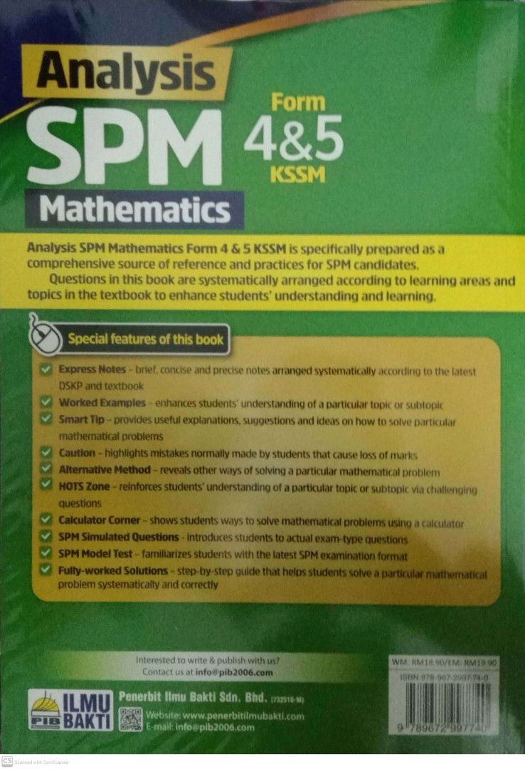 Analysis SPM Mathematics Form 4 & 5 KSSM, Hobbies & Toys, Books ...