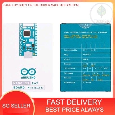 Arduino Nano 33 IoT/Headers, ARM Cortex-M0+ CPU , u-blox NINA-W102 Development Board, Computers ...