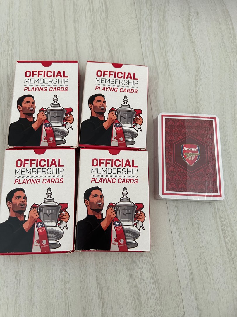 Arsenal official membership playing cards, Hobbies & Toys, Memorabilia ...