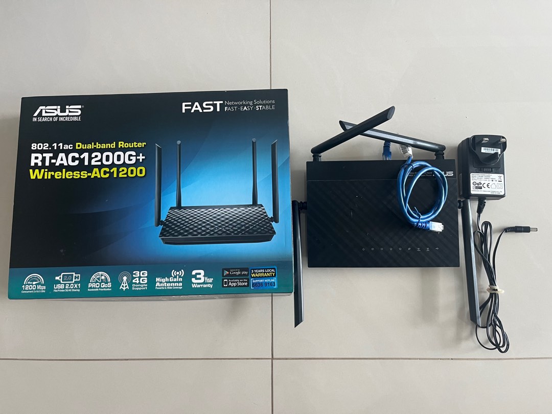 ASUS RT-AC 1200G+ Dual Band Wireless Router, Computers & Tech, Parts ...