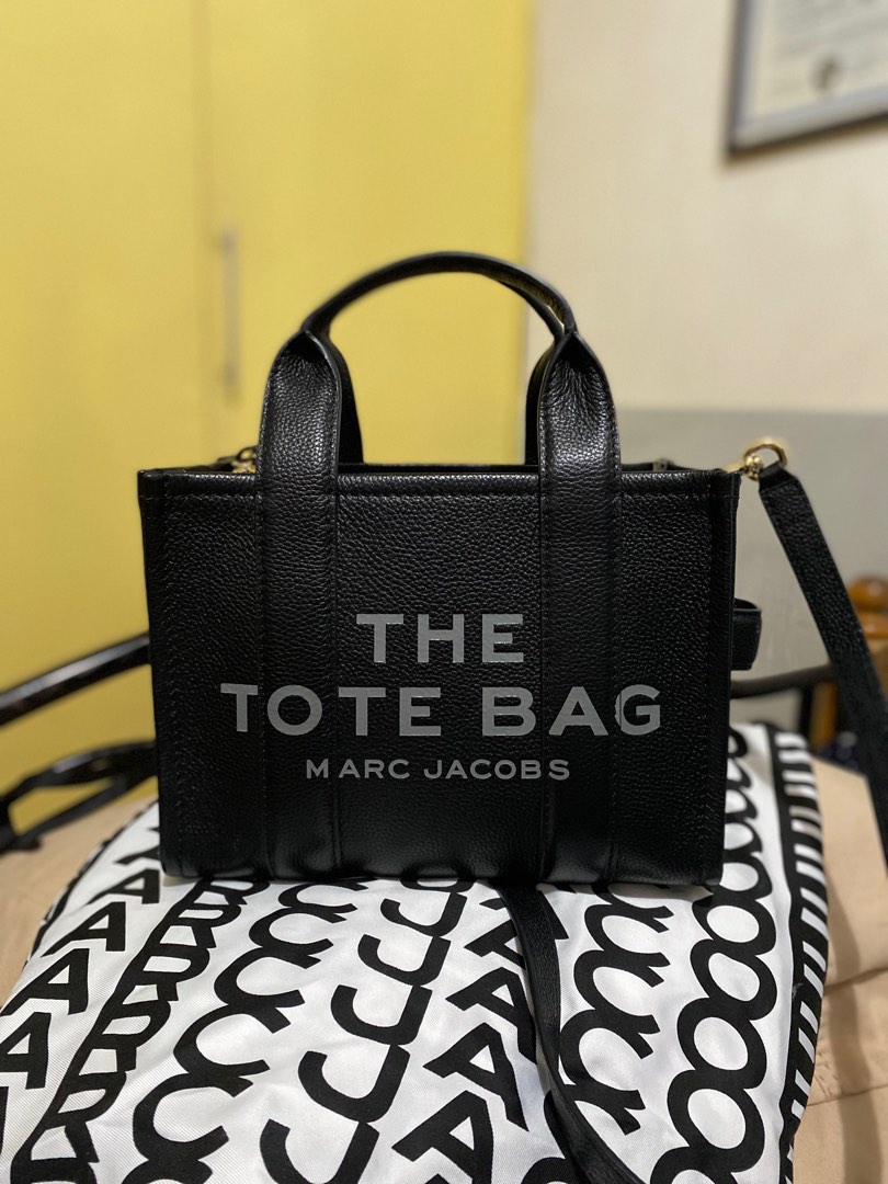 AUTHENTIC Marc Jacobs Tote Bag Leather Mini Black, Luxury, Bags ...