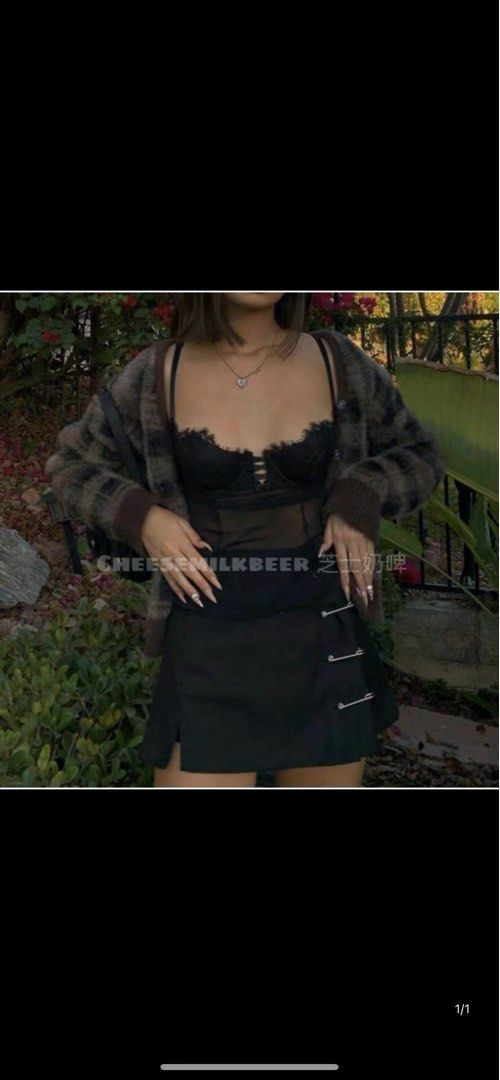 Black Safety Pin Mini Skirt Womens Fashion Bottoms Skirts On Carousell