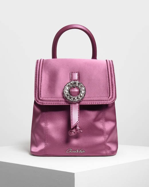 Charles&Keith Crushed Gem Backpack, Women's Fashion, Bags & Wallets ...