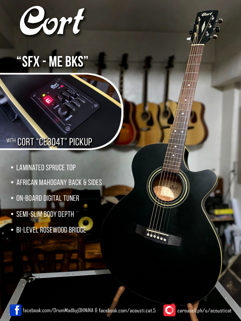 Cort SFX-ME BKS Acoustic Guitar on Carousell