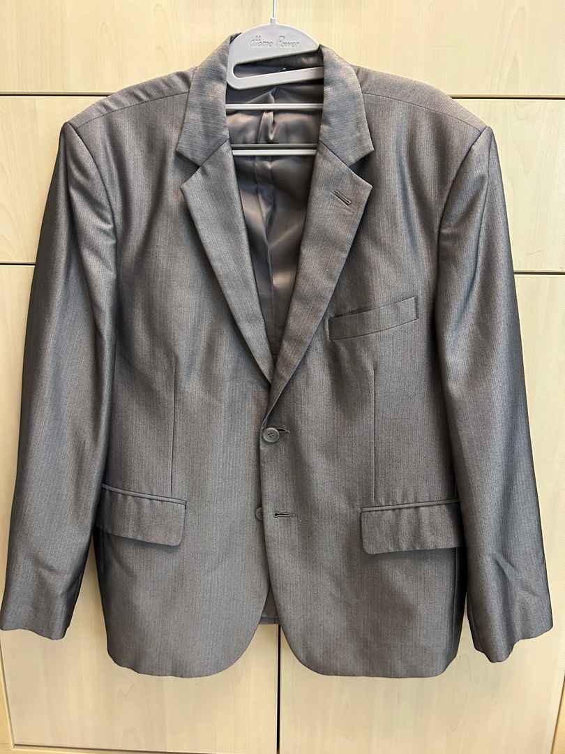 Customised Grey Blazer (full suit), Men's Fashion, Coats, Jackets and ...