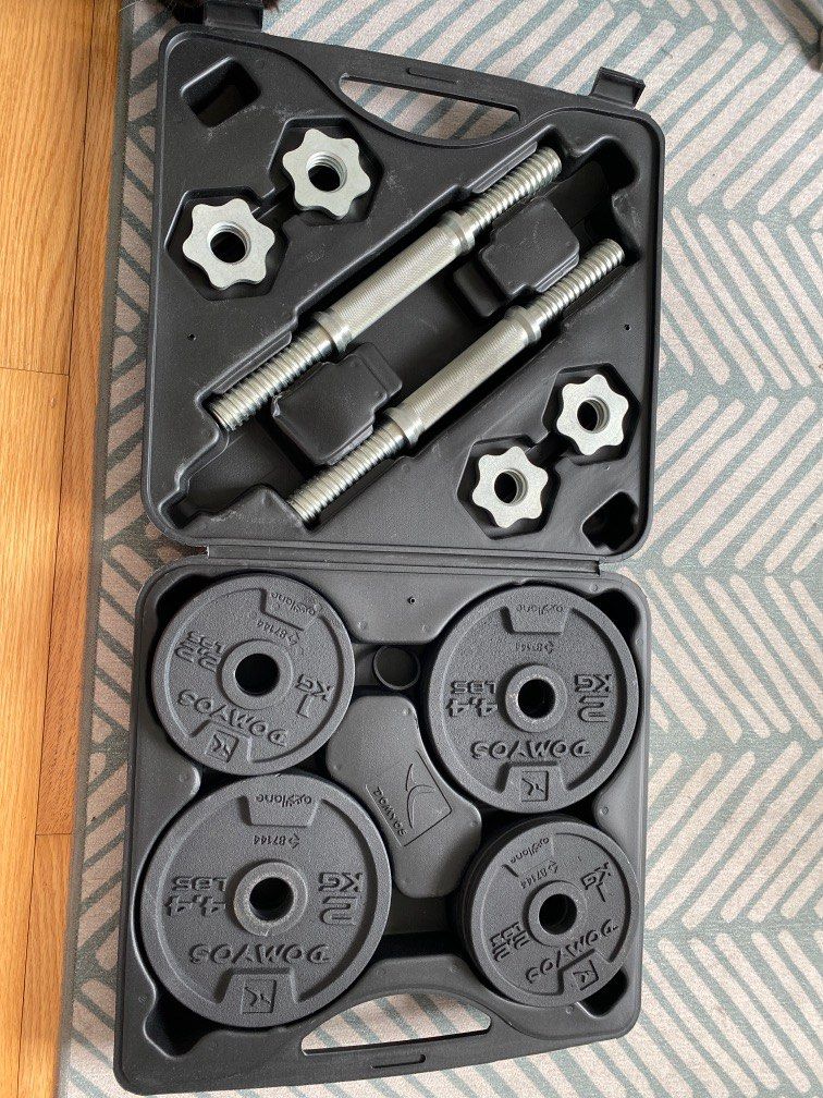 Decathlon 20kg weight training threaded kit, Sports Equipment, Exercise ...