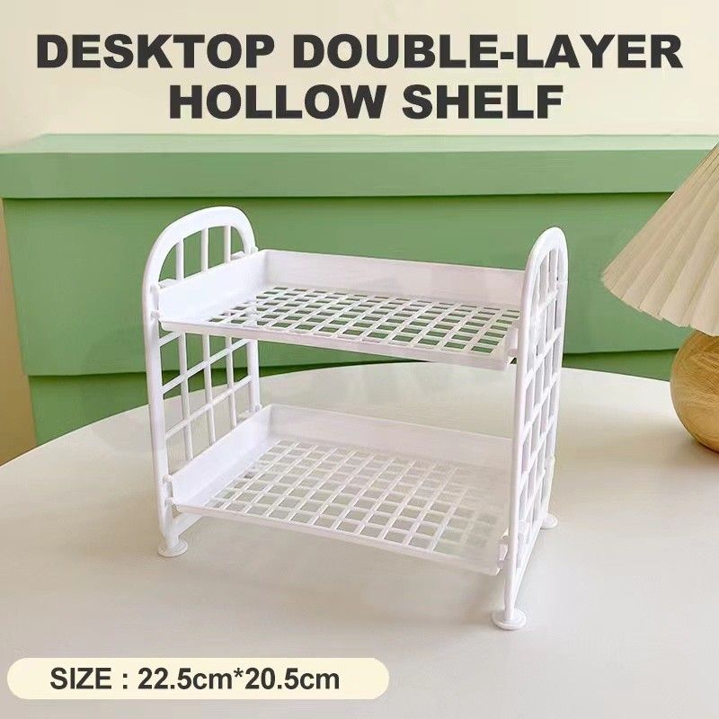 DESKTOP DOUBLE-LAY HOLLOW SHELF, Furniture & Home Living, Furniture ...