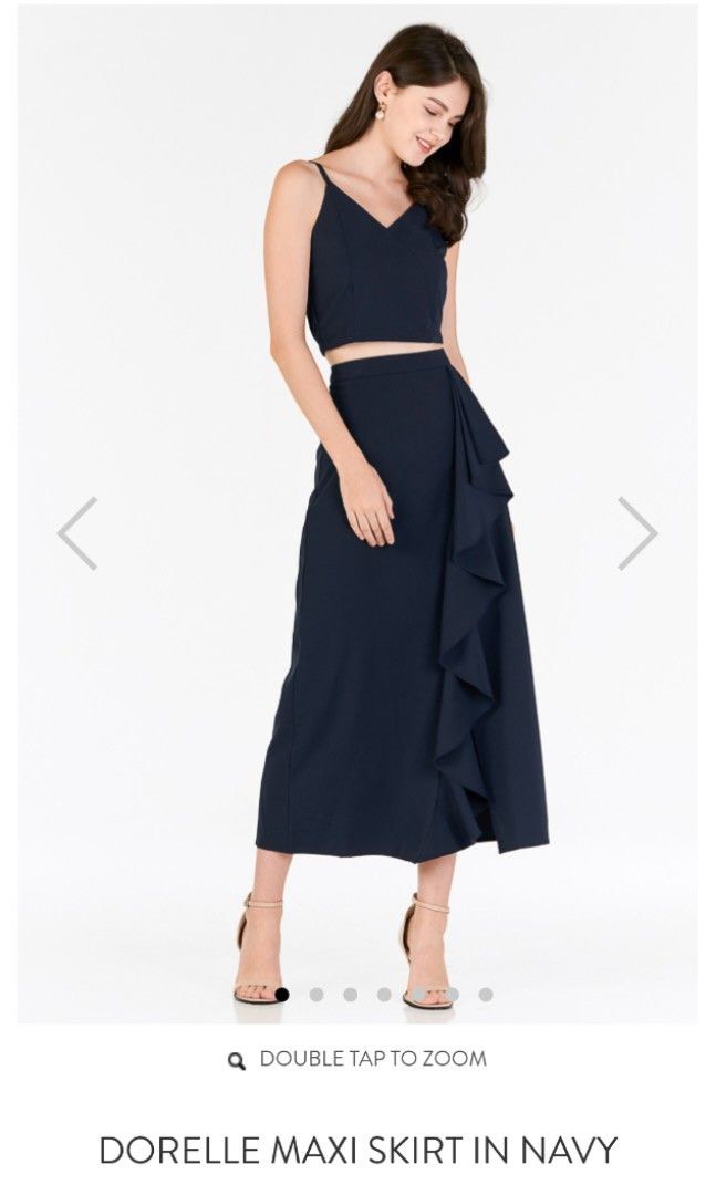 Dorelle Navy Maxi Skirt, Women's Fashion, Bottoms, Skirts on Carousell