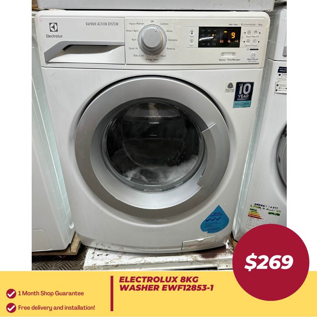 ELECTROLUX 8KG Front-Loader Washing Machine EWF12853-1, TV & Home ...