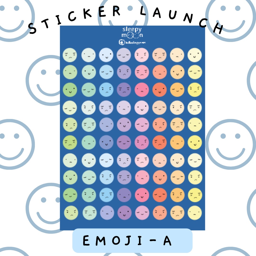 Emoji-A Sticker Sheet | Smiley | Faces | Emojis | Bullet Journal ...