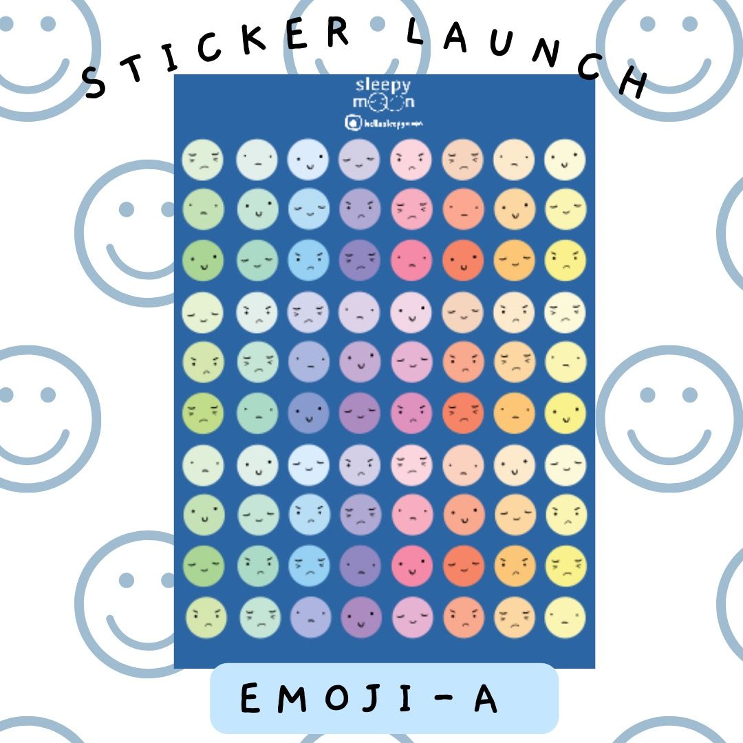 Emoji-A Sticker Sheet | Smiley | Faces | Emojis | Bullet Journal ...