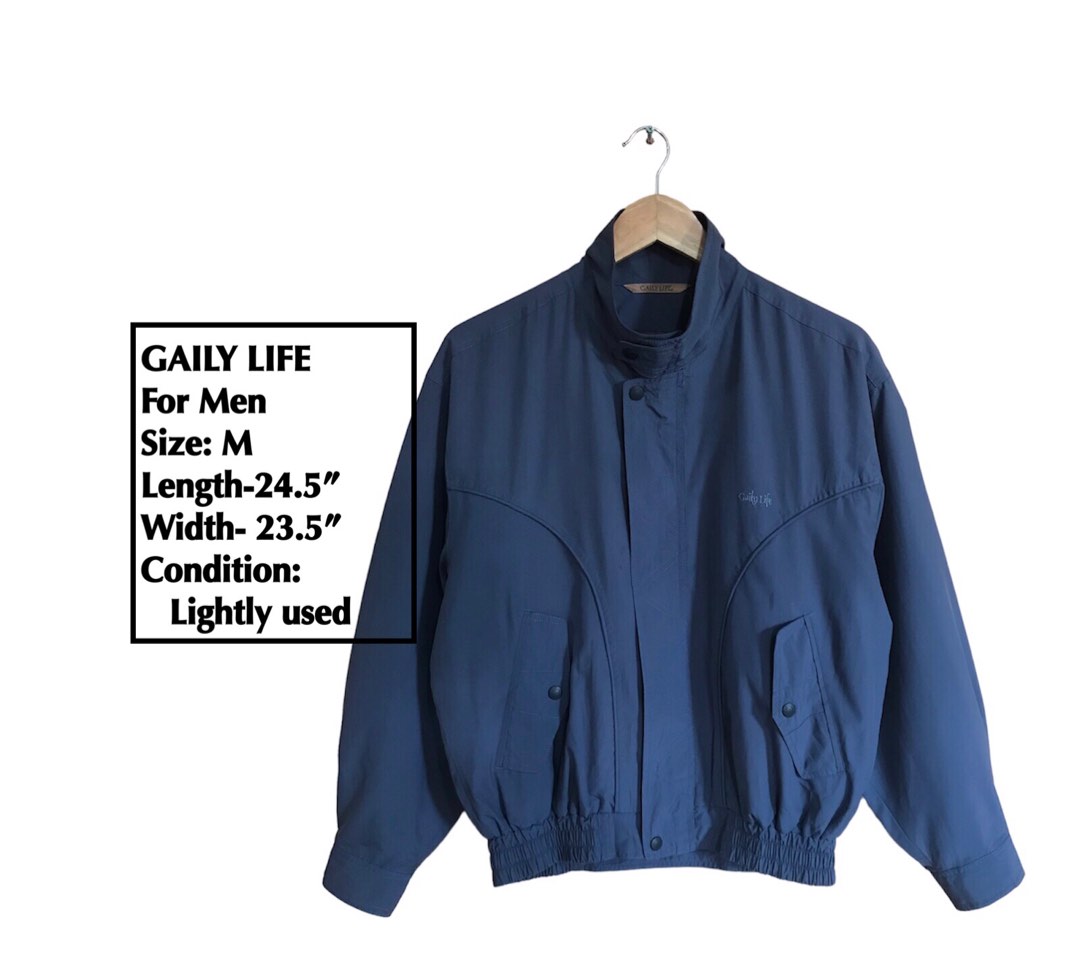 GAILY LIFE Men Gray Zip up Harrington Jacket, Men's Fashion, Coats ...