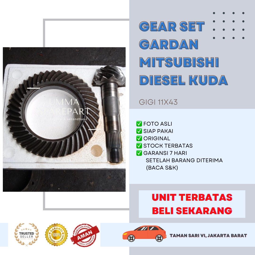 Gear Set Gardan Mitsubishi L300 Diesel Kuda Diesel Copotan Gigi 11x43 ...