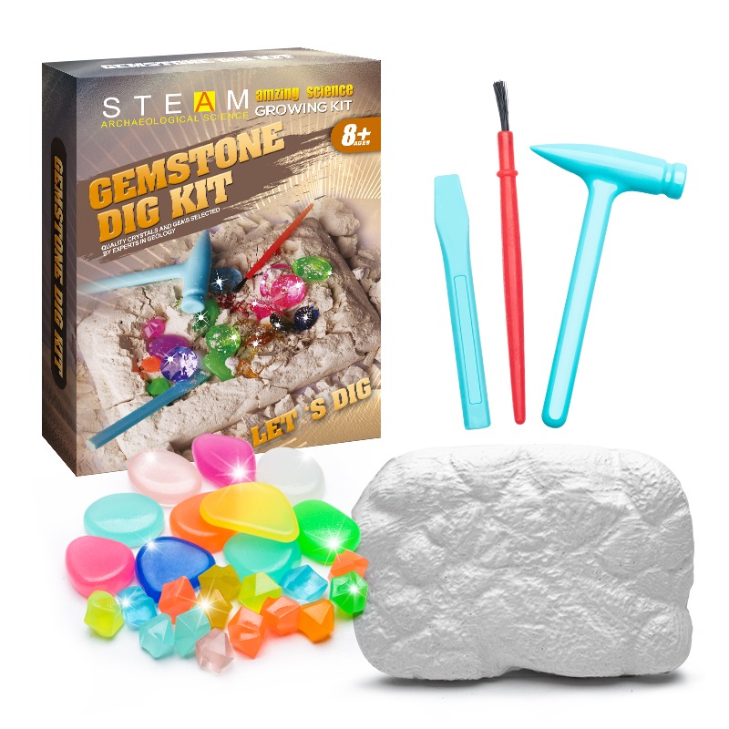 Gemstone Dig Kit Gemstones and Crystals Digging Kits Rock Digging Kit ...