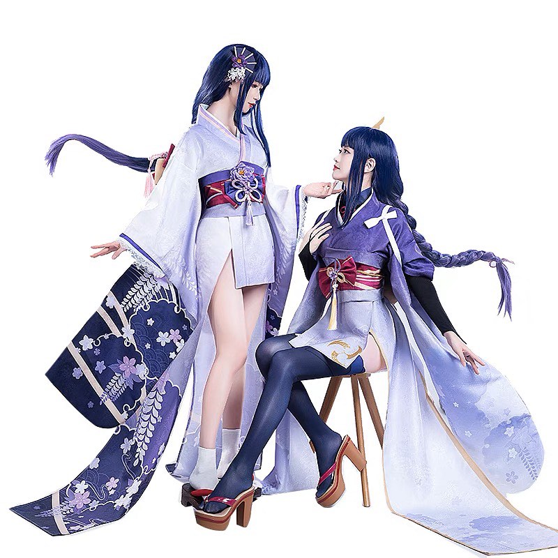 Genshin Impact Raiden Shogun Kimono Cosplay Costume Raiden Ei ...