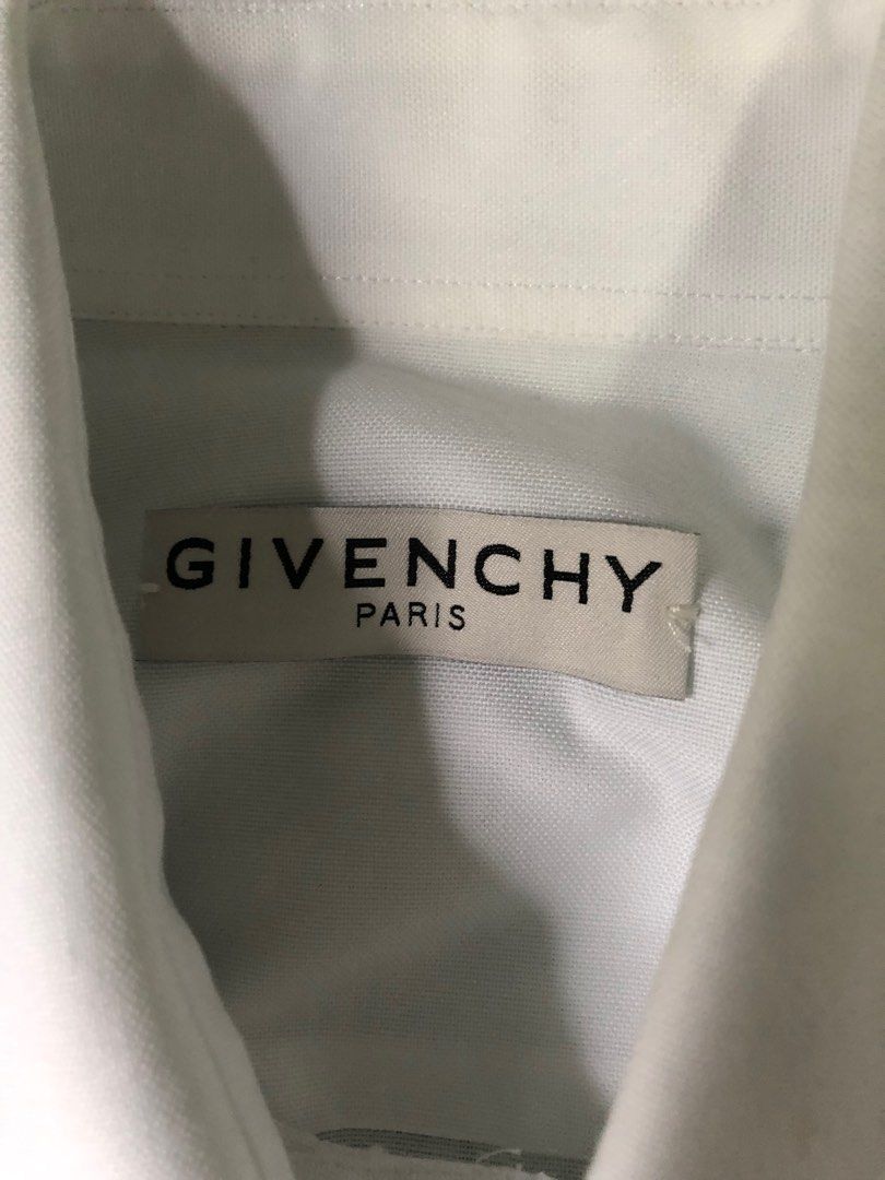 Givenchy White Formal Sticker Pocket Shirt, Luxury, Apparel on Carousell