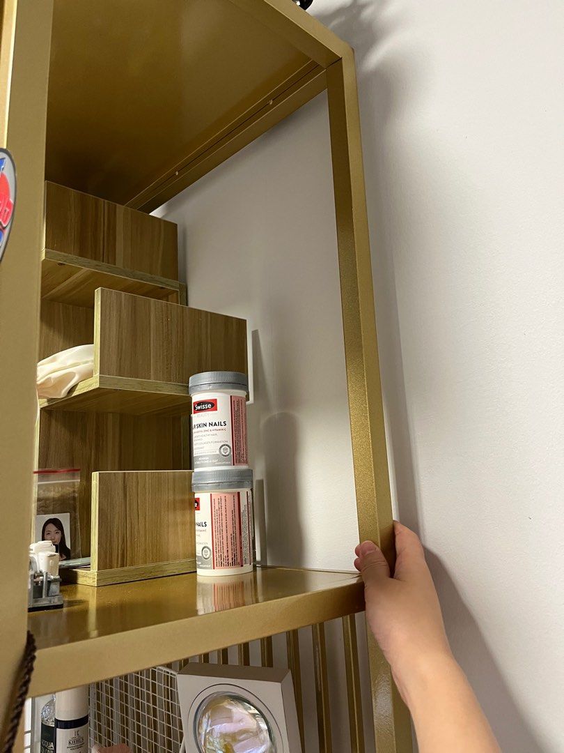 Gold color Rack for display/living room, Furniture & Home Living ...