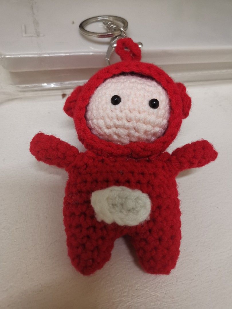 Handmade Crochet Teletubbies Reversible keychain, Hobbies & Toys ...