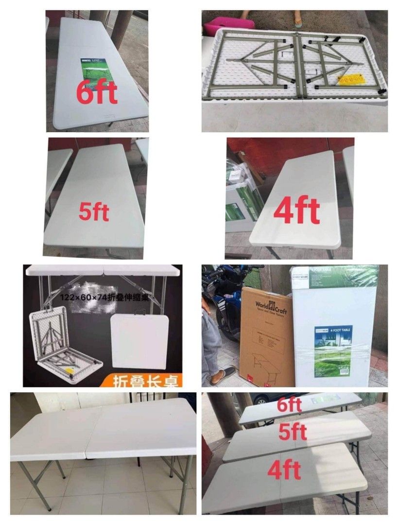 HARD PLASTIC TABLE 2FT, 4FT, 5FT, 6FT, Furniture & Home Living ...