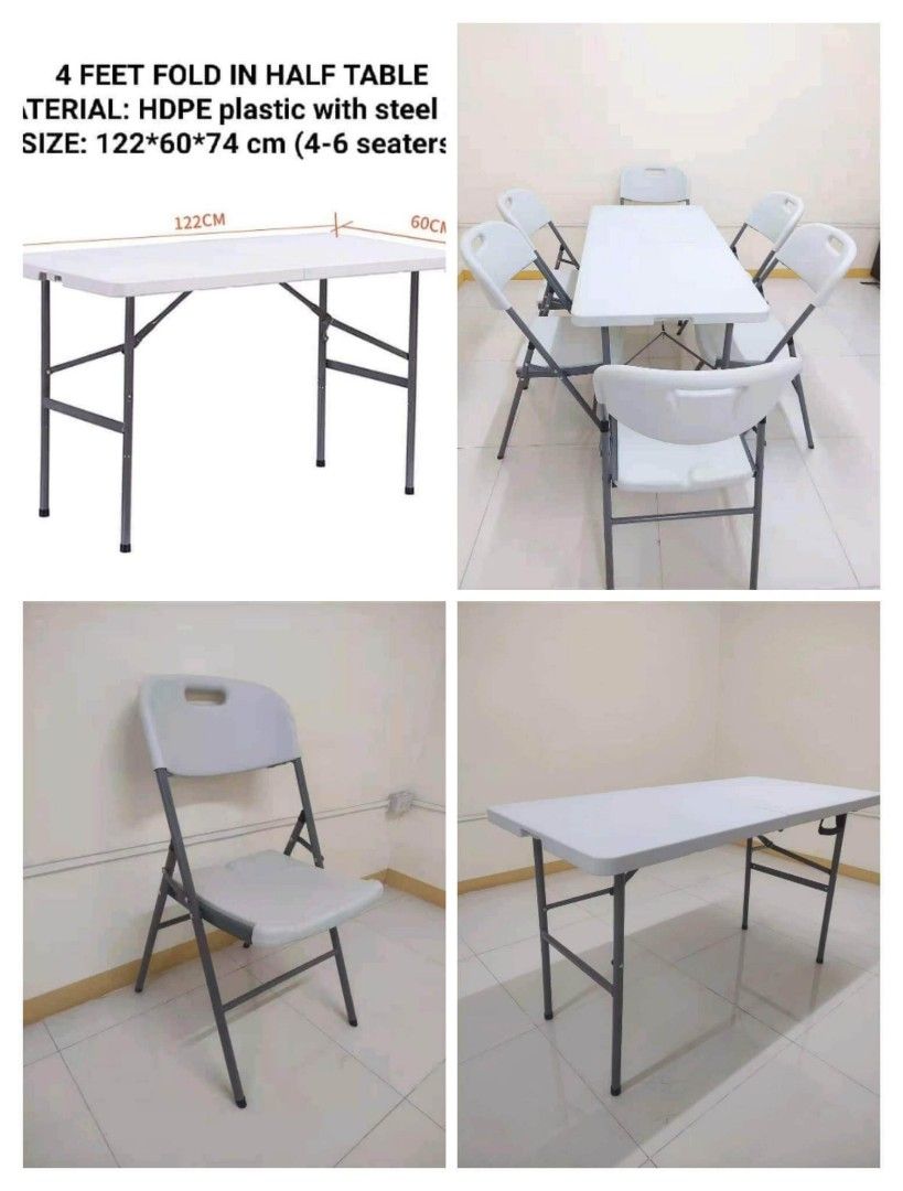 HARD PLASTIC TABLE 2FT, 4FT, 5FT, 6FT, Furniture & Home Living ...