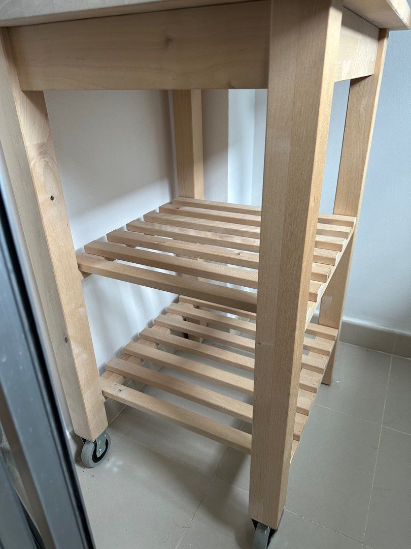 Ikea island prep table with wheels, Furniture & Home Living, Furniture ...