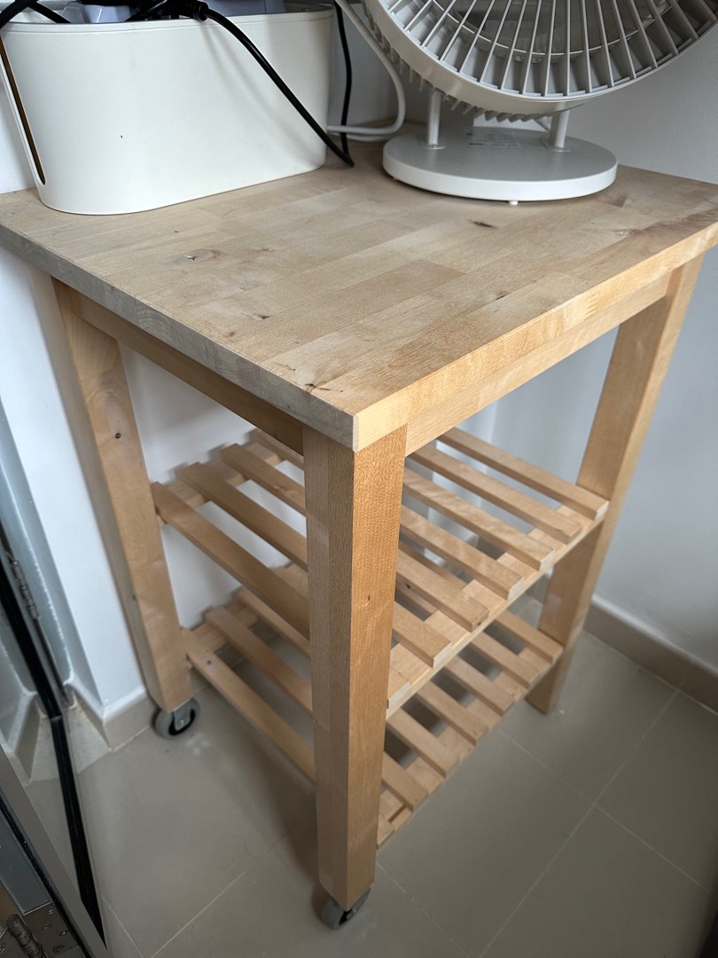 Ikea island prep table with wheels, Furniture & Home Living, Furniture ...