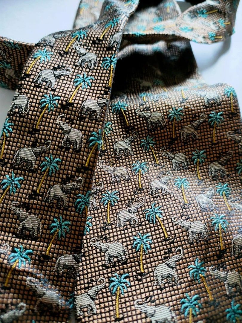 Jim Thomson Elephants Silk Tie, Men's Fashion, Watches & Accessories ...