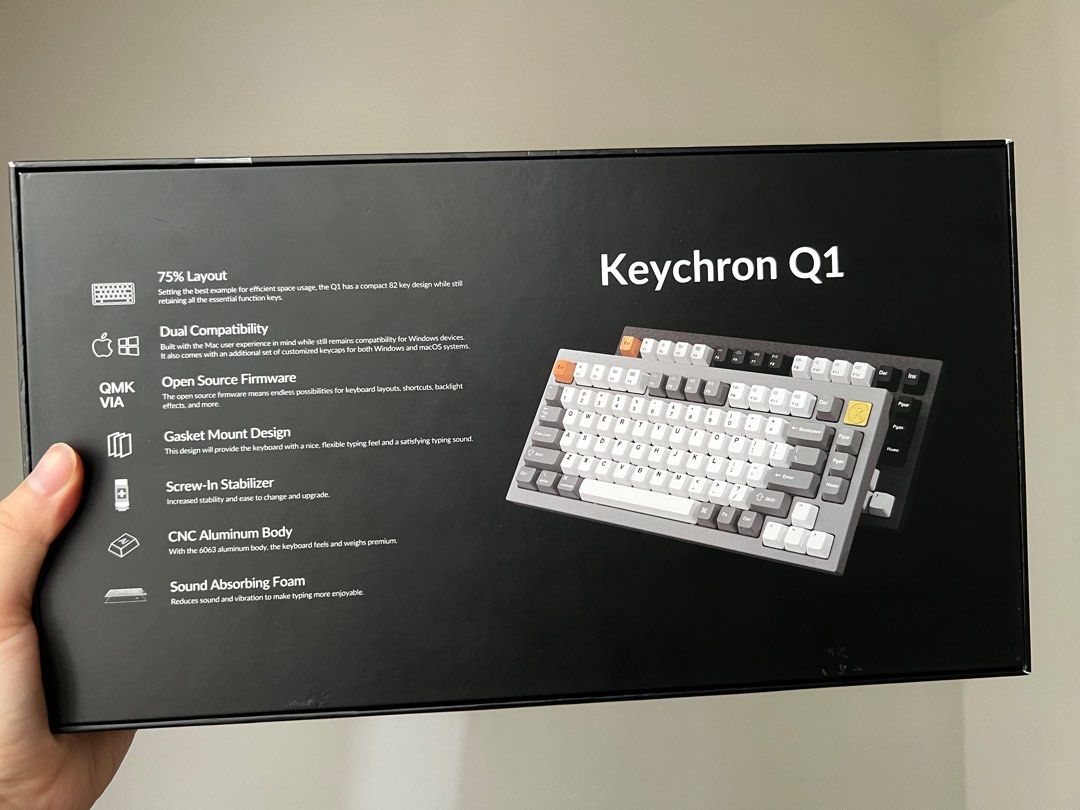 Keychron Q1 75% wired mechanical keyboard, Computers & Tech, Parts ...