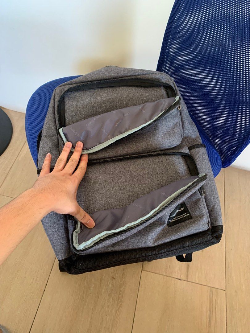 KOREAN BLACK / GRAY GILES & BROOKS CANVAS BACKPACK BAG WITH LOTS OF ...