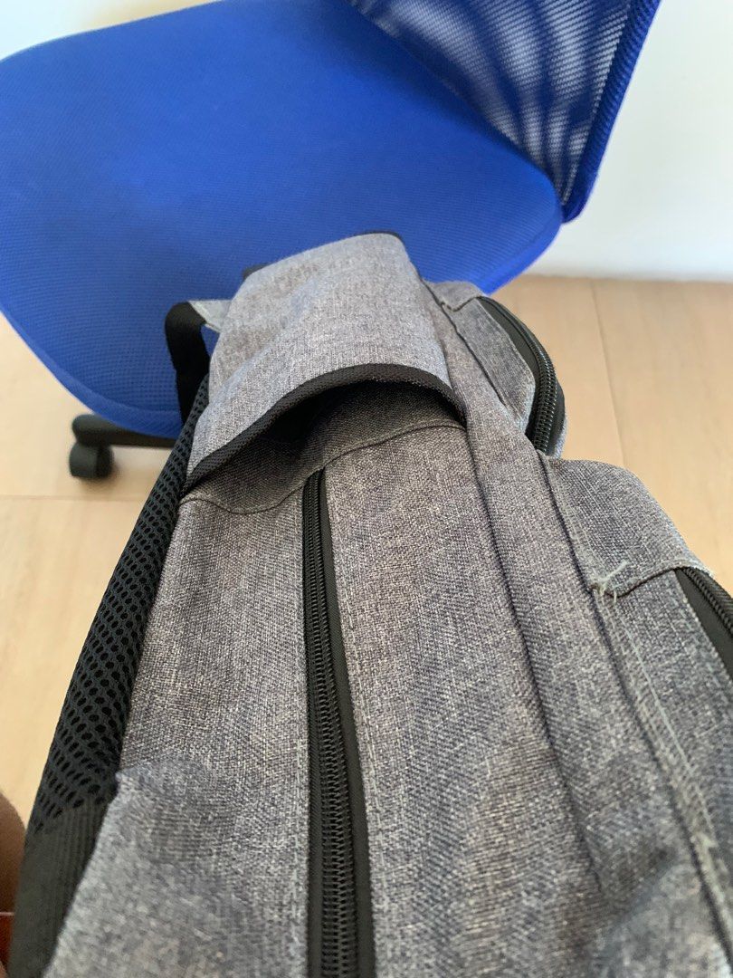 KOREAN BLACK / GRAY GILES & BROOKS CANVAS BACKPACK BAG WITH LOTS OF ...