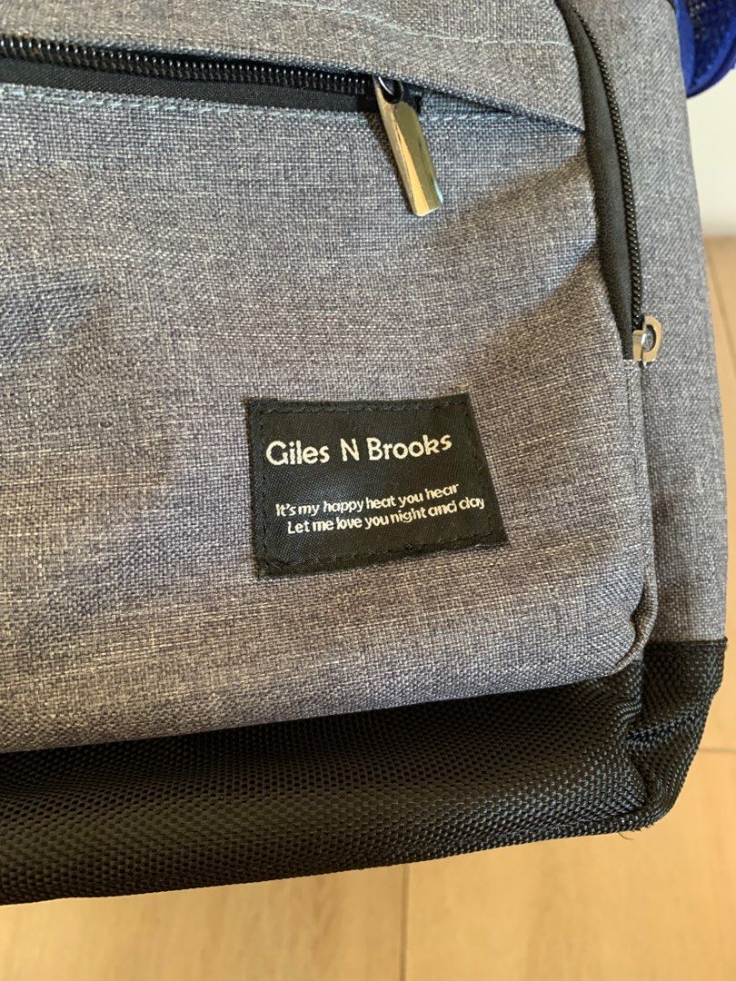 KOREAN BLACK / GRAY GILES & BROOKS CANVAS BACKPACK BAG WITH LOTS OF ...