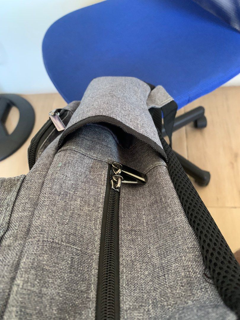 KOREAN BLACK / GRAY GILES & BROOKS CANVAS BACKPACK BAG WITH LOTS OF ...