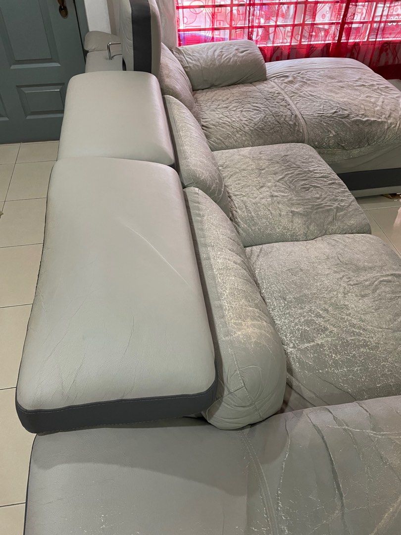 L shape Sofa - 8 feet, Furniture & Home Living, Furniture, Sofas on ...