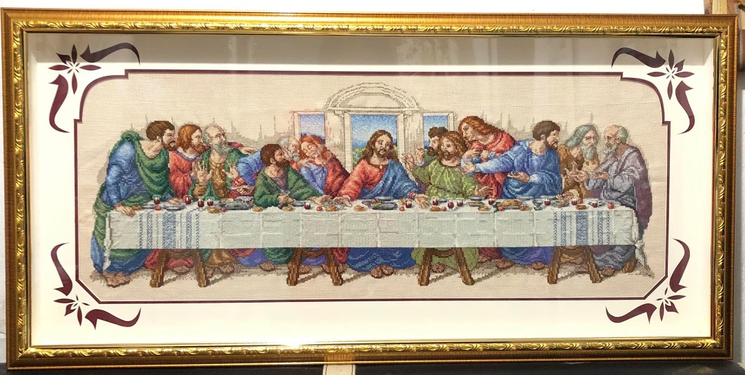 Last Supper Cross Stitch - Box Type Frame, Hobbies & Toys, Memorabilia ...