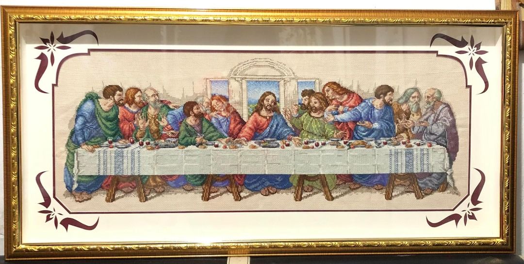 Last Supper Cross Stitch - Box Type Frame, Hobbies & Toys, Memorabilia ...