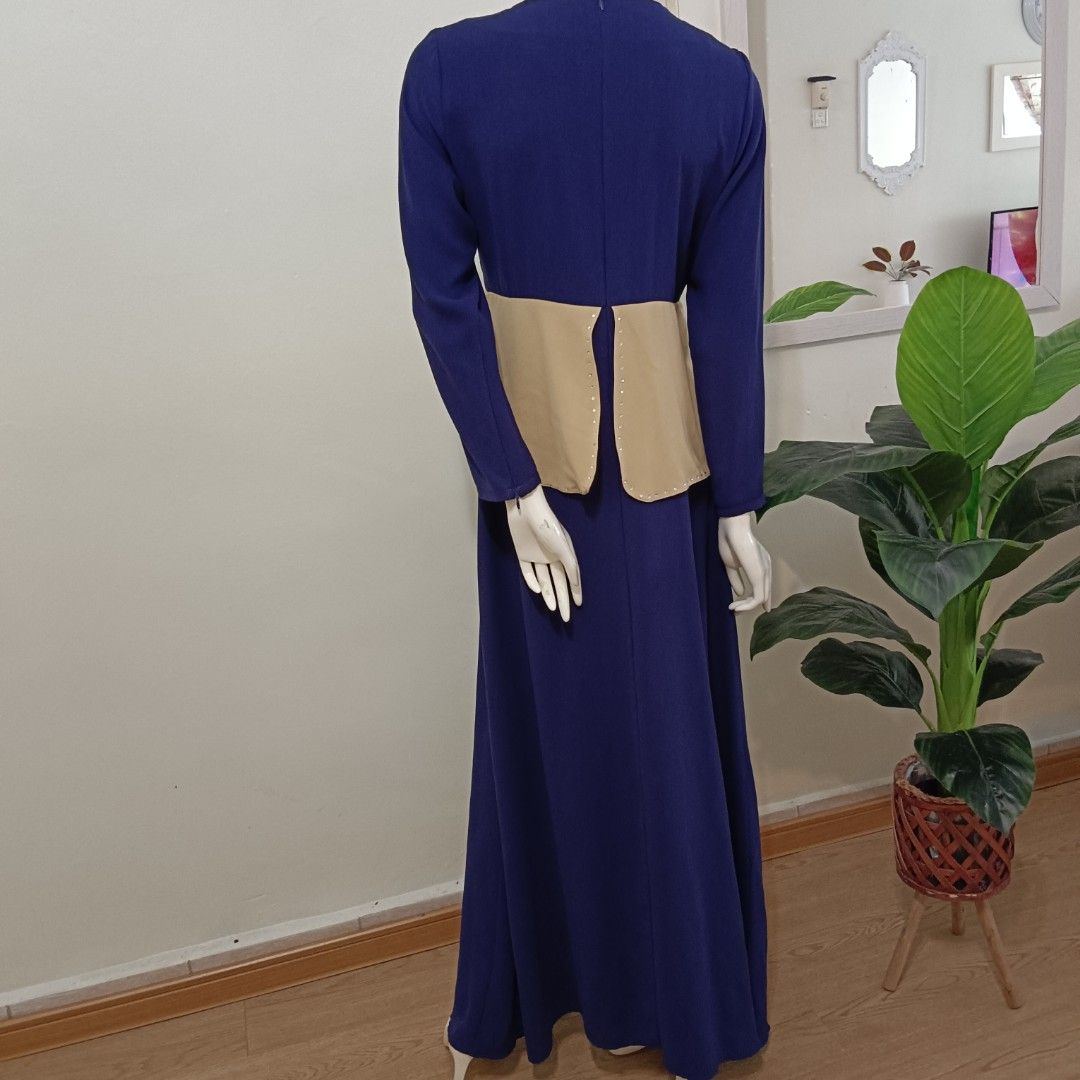 Leeyana Rahman Navy Blue Dress, Women's Fashion, Muslimah Fashion ...