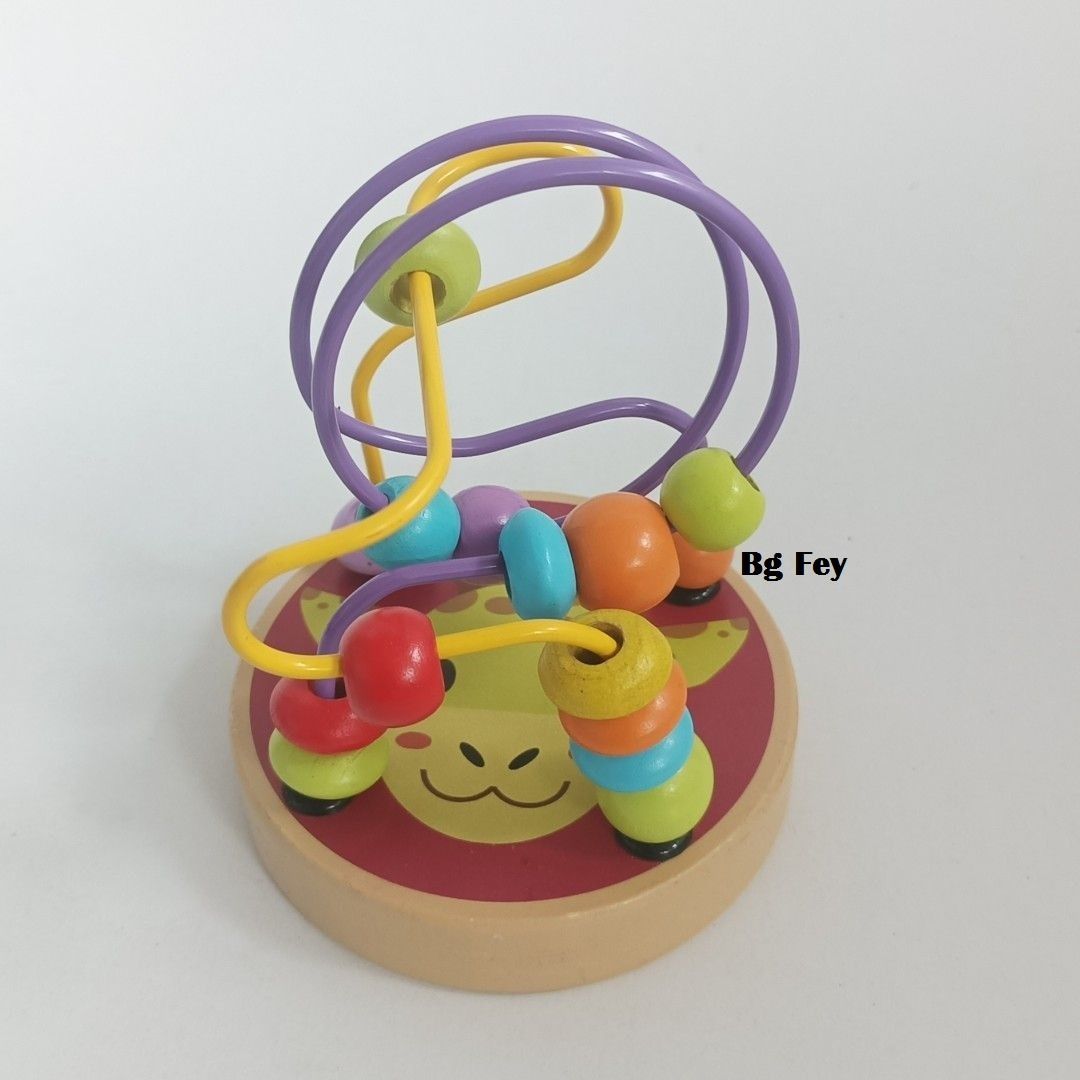 Mainan Kayu Edukasi - Counting bead wire maze roller coaster Mini, Toys ...