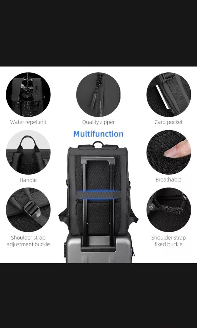 Mark Ryden Water Resistant Travel Backpack RFiD Anti Theft 15.6inch ...